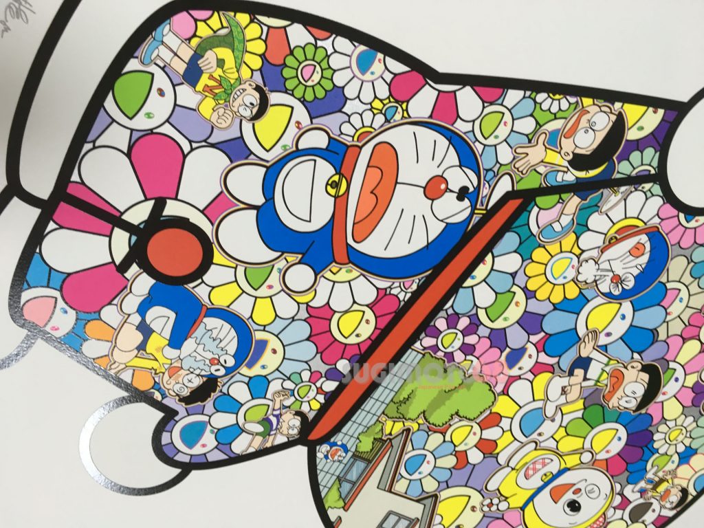 Doraemon in the Field of Flowers (2019) silkscreen – Japanese Pop Art