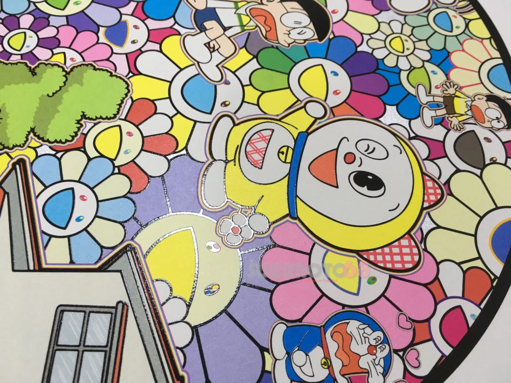 Doraemon in the Field of Flowers (2019) silkscreen – Japanese Pop Art