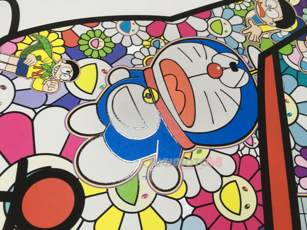 Doraemon in the Field of Flowers (2019) silkscreen – Japanese Pop Art